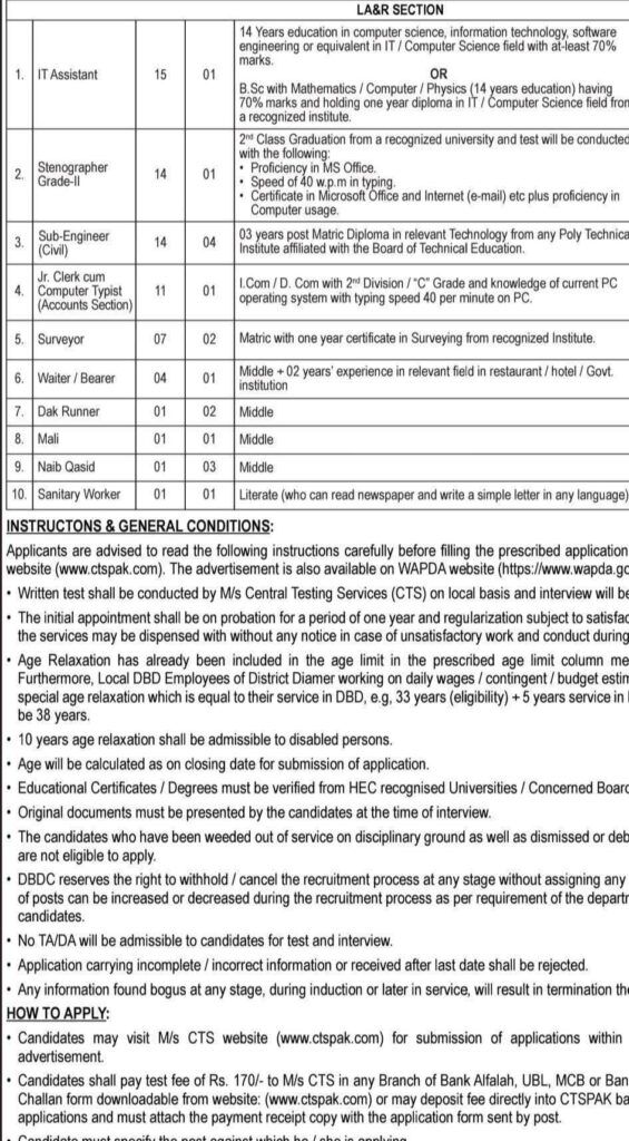 WAPDA Jobs 2026 for Multiple Positions (BPS-01 to BPS-15)