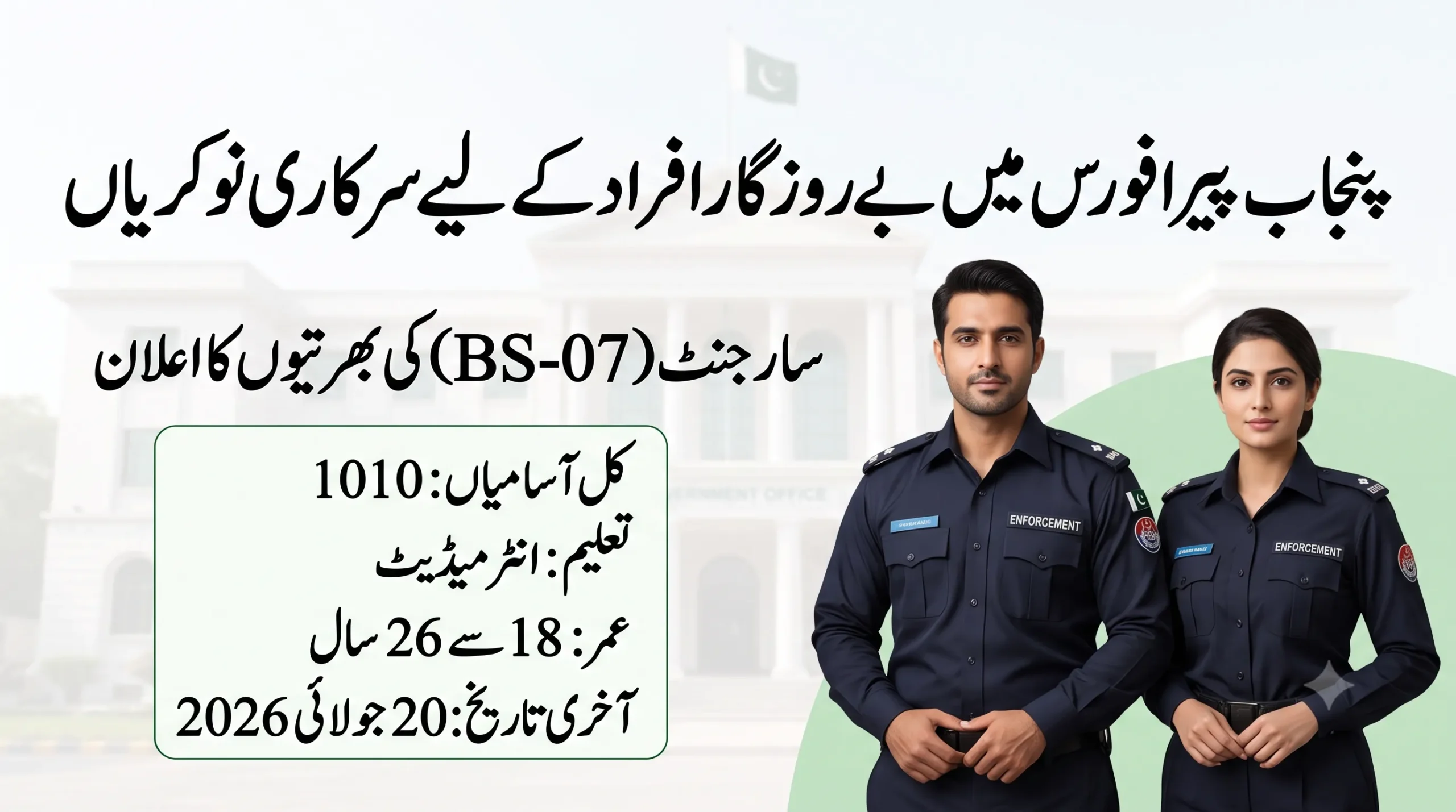 PERA Force Govt Jobs 2026 for Sergeant (BS-07) - Salary Package ...